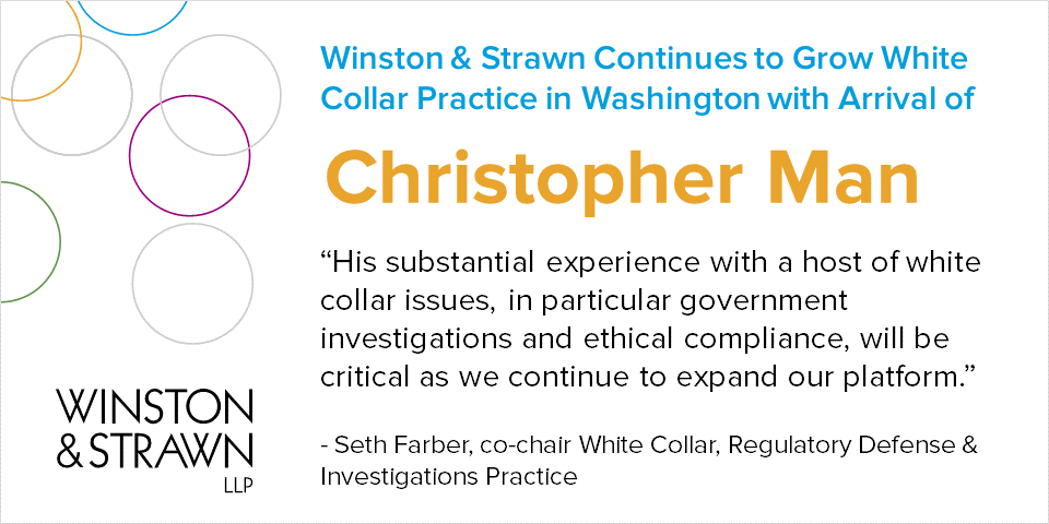 Winston & Strawn Continues to Grow White Collar Practice in Washington ...