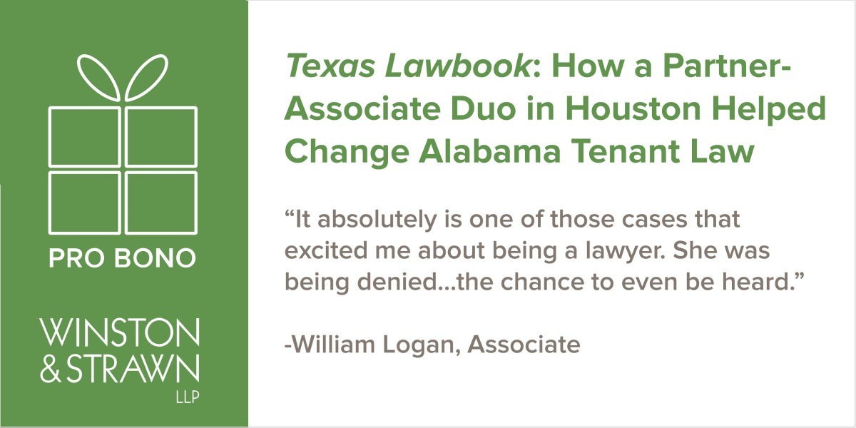 Winston Pro Bono Case Prompts Change in Alabama Tenant Law | Winston ...