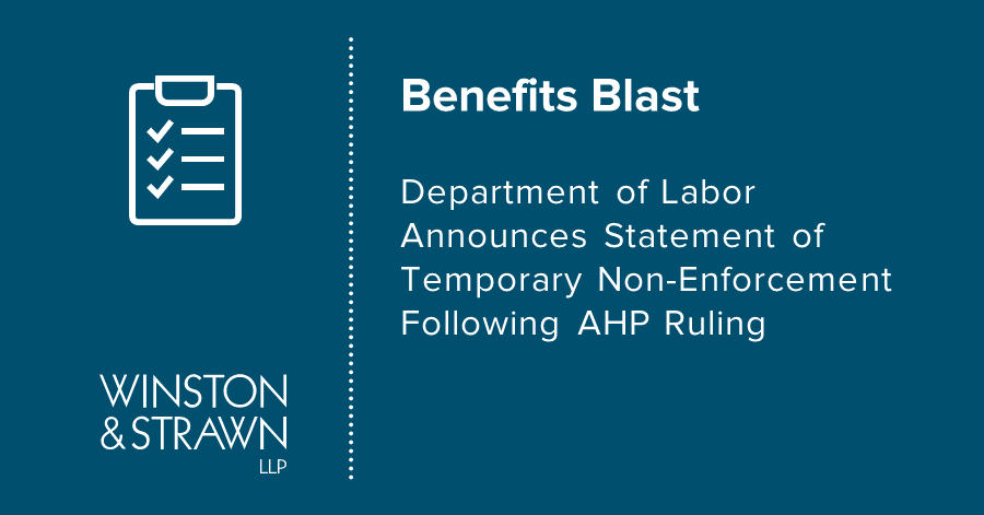 Department of Labor Announces Statement of Temporary Non-Enforcement ...