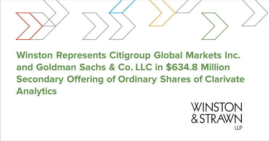 Winston & Strawn Represents Citigroup Global Markets Inc. and Goldman ...