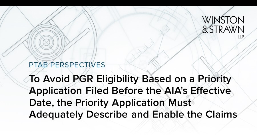 To Avoid PGR Eligibility Based on a Priority Application Filed Before ...