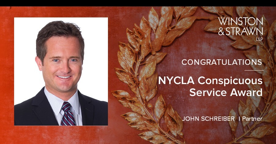 John Schreiber Receives NYCLA Conspicuous Service Award | Winston & Strawn