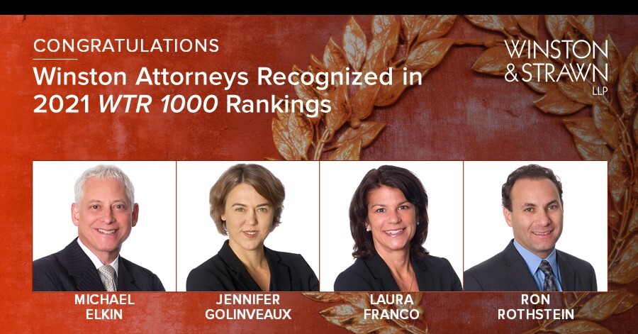 Winston Attorneys Recognized in 2021 WTR 1000 Rankings | Winston & Strawn