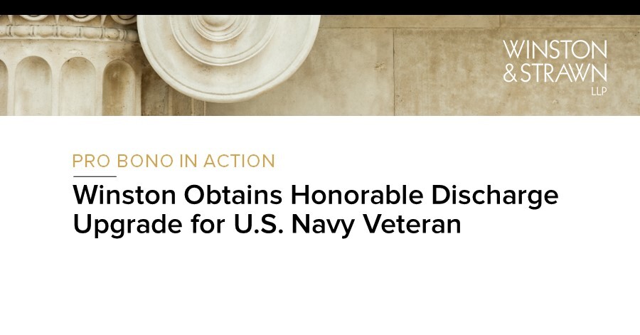 Winston Obtains Honorable Discharge Upgrade for U.S. Navy Veteran ...