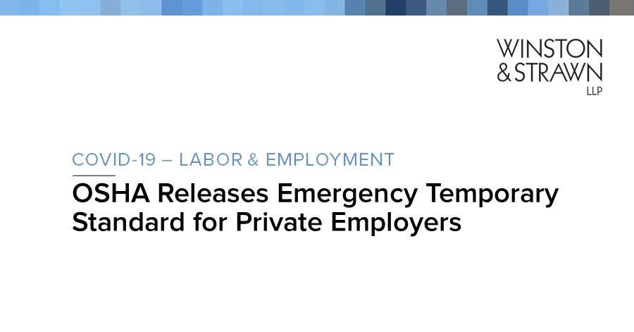 OSHA Releases Emergency Temporary Standard for Private Employers ...