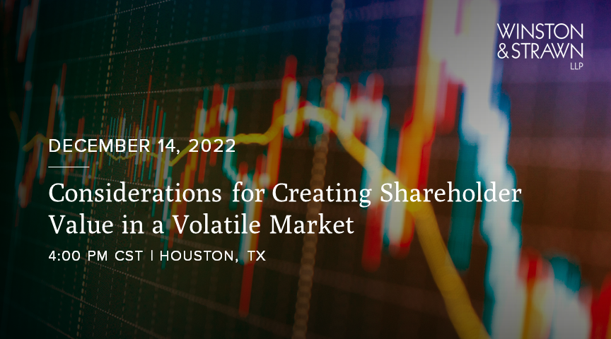 Considerations for Creating Shareholder Value in a Volatile Market ...