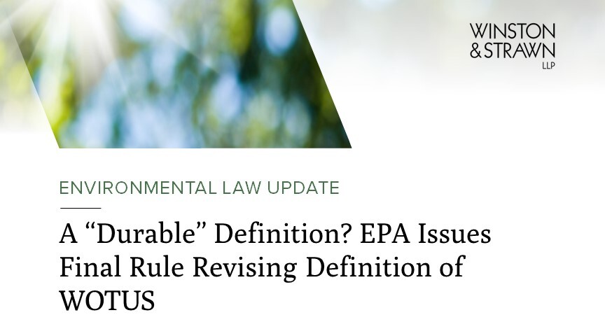 A “Durable” Definition? EPA Issues Final Rule Revising Definition of ...