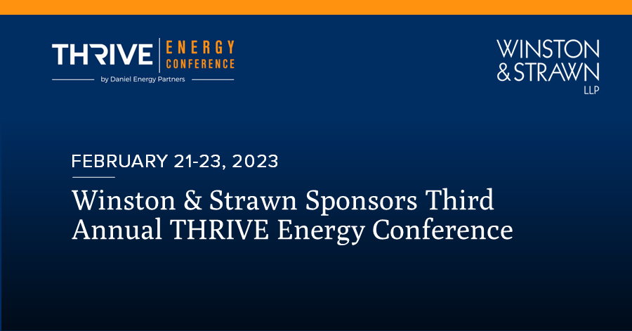 Winston & Strawn Sponsors THRIVE Energy Conference 2023 | Winston & Strawn