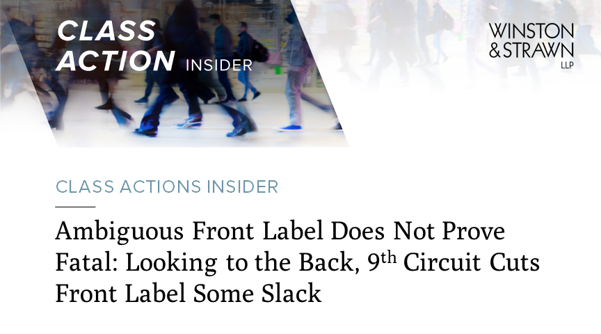 Ambiguous Front Label Does Not Prove Fatal: Looking to the Back, 9th ...