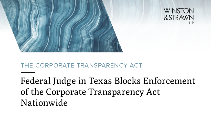 Federal Judge in Texas Blocks Enforcement of the Corporate Transparency ... Federal Judge in Texas Blocks Enforcement of the Corporate Transparency ...