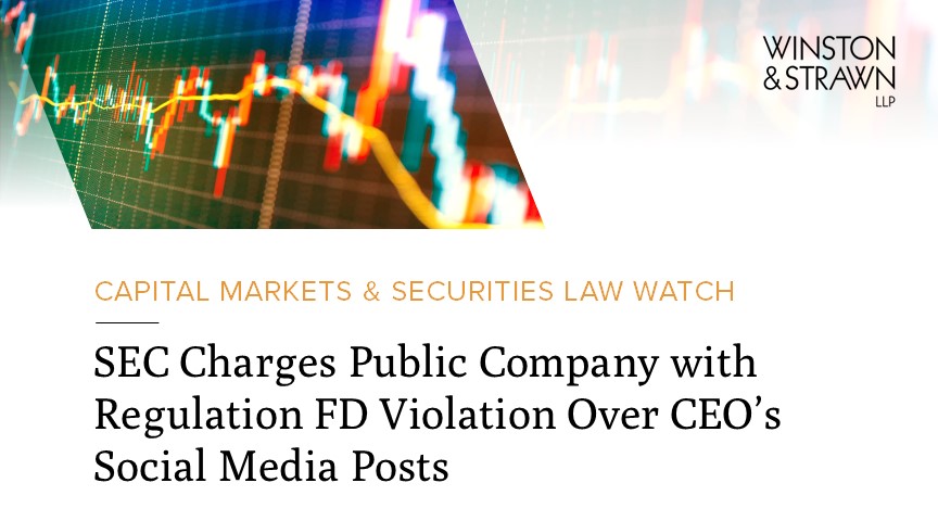 SEC Charges Public Company with Regulation FD Violation over CEO’S ...