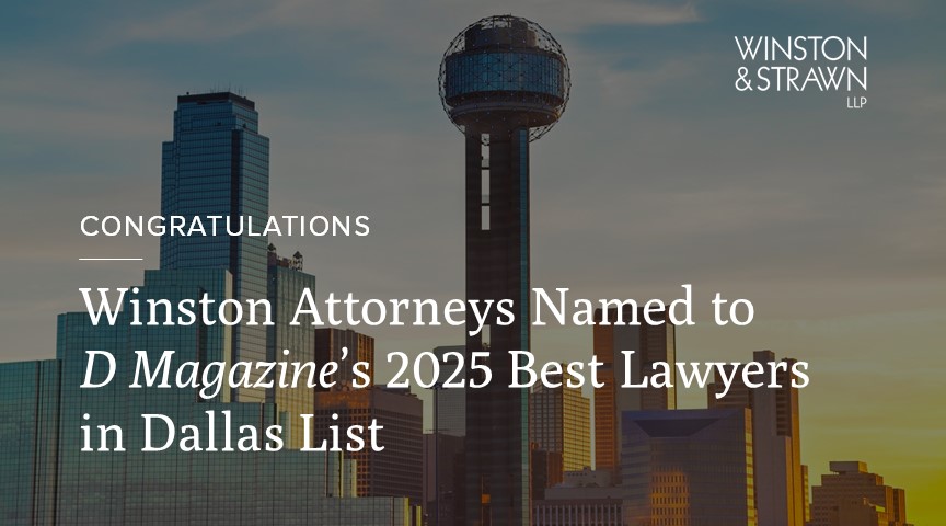 Winston Attorneys Named to D Magazine’s 2025 Best Lawyers in Dallas ...