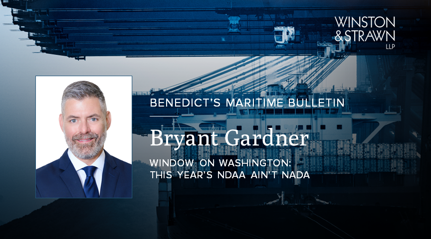 Window on Washington: This Year’s NDAA Ain’t NADA | Winston & Strawn