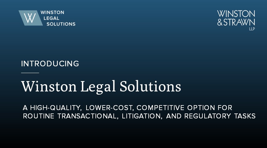 Winston & Strawn Introduces Winston Legal Solutions | Winston & Strawn