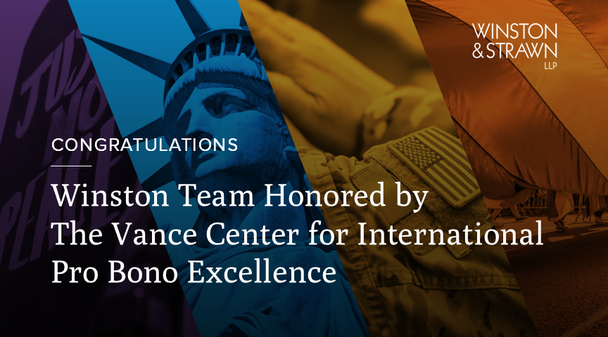 Winston Team Honored by The Vance Center for International Pro Bono ...