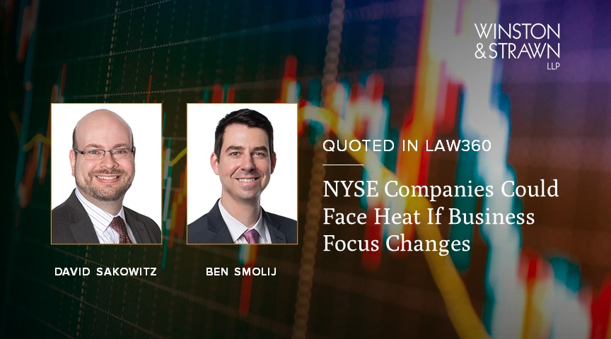 David Sakowitz and Ben Smolij Discuss Recent NYSE Proposal with Law360 ...