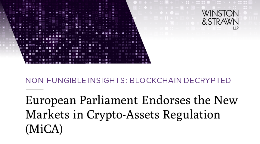 European Parliament Endorses The New Markets In Crypto Assets